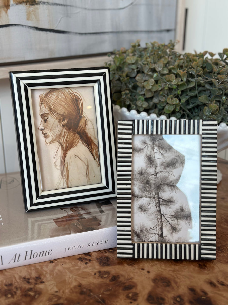 Black & White Striped Photo Frames – Modern Cottage Tulsa, OK