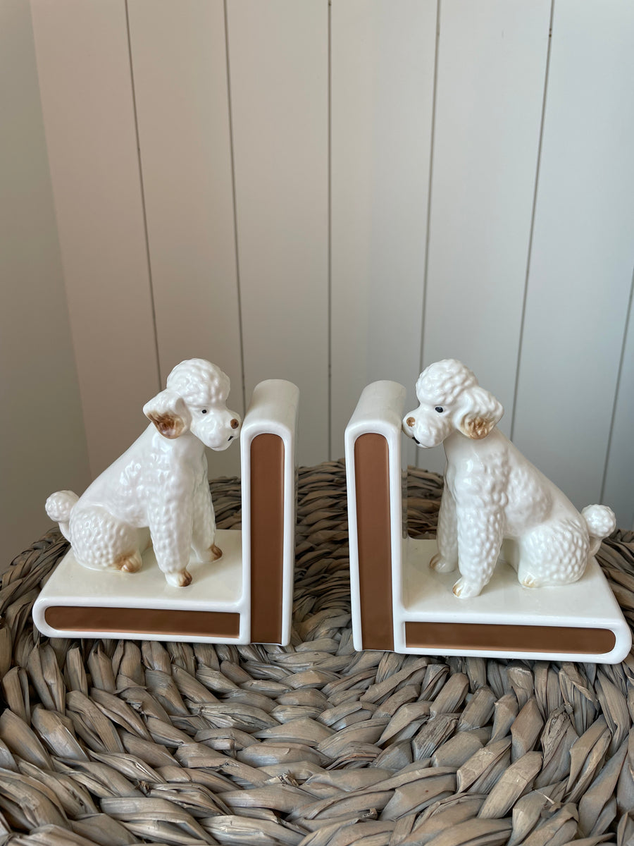 Set of 2 Stoneware Vintage Poodle Shaped Bookends – Modern Cottage ...